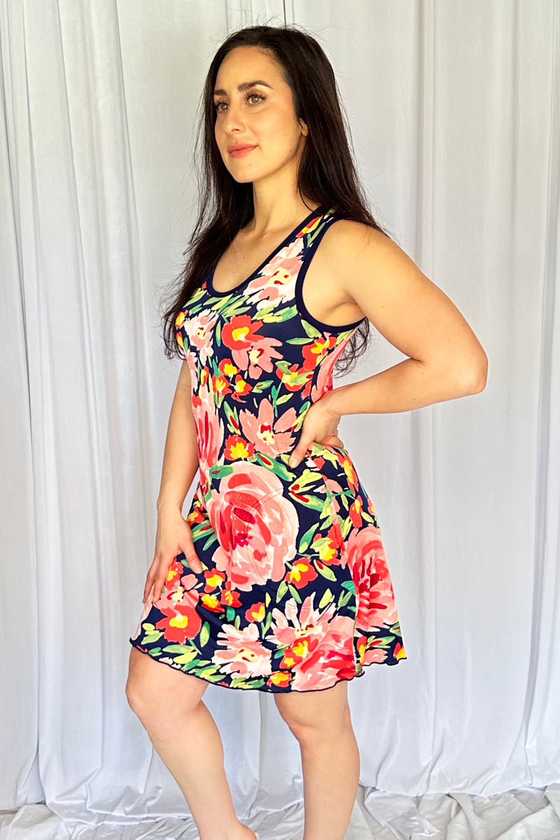 Spring Navy Sporty Tank Dress With Pockets for Women – Colada Co.