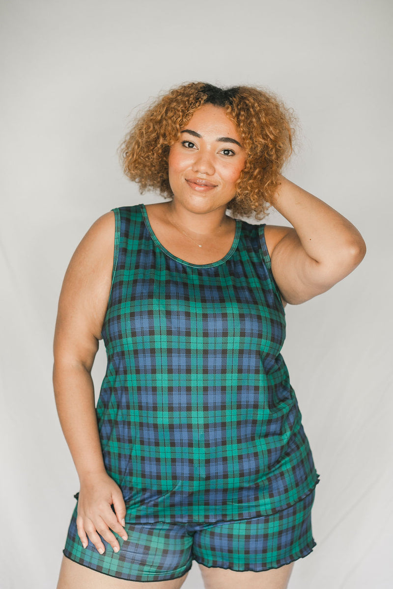 Cozy Green Plaid Pajama Boxer Set – Colada Co.